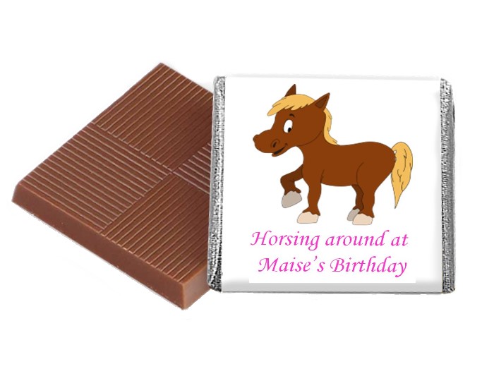 54 Personalised Horse Neapolitan Chocolate Squares - Design 3 - Favour ...
